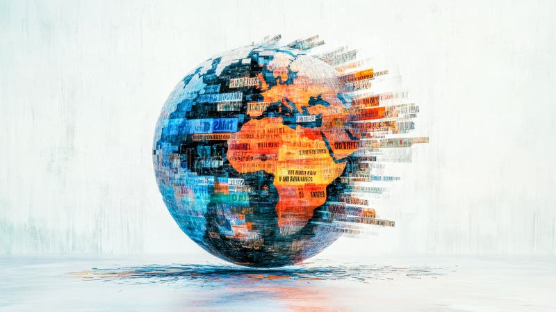 Digital Globe Fragmenting into Data Streams, Information Dispersion ...