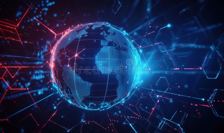 Digital Globe with Glowing Connections Representing Global Technology ...