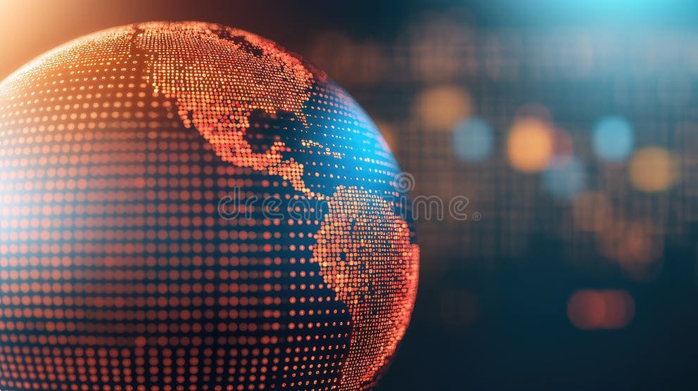 A Digital Globe with a Glowing Surface, Representing Connectivity and ...