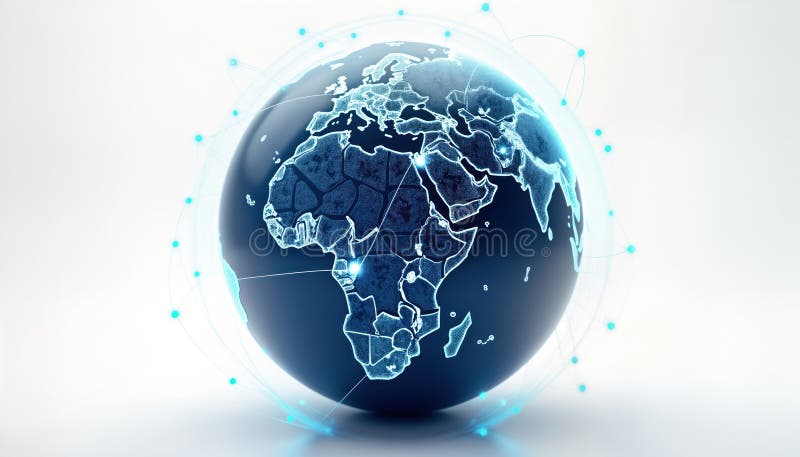 Digital Globe Illustration Shows Worldwide Connection. Global Network ...