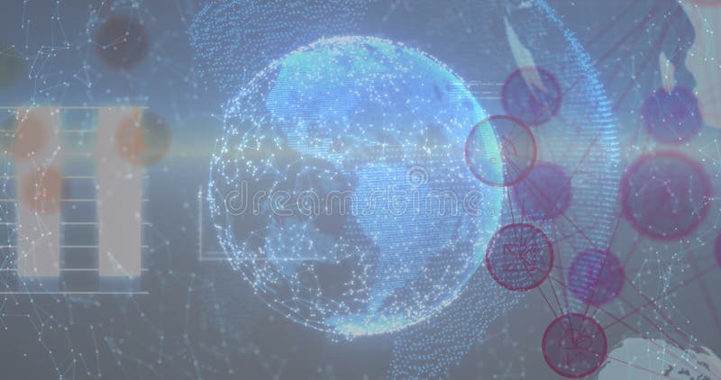 Digital Globe With Interconnected Lines And Nodes Representing Global Connectivity Stock