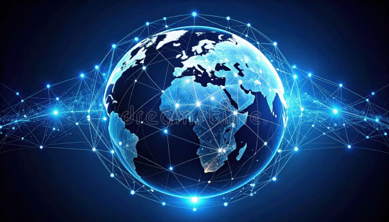 Digital Globe with Interconnected Network Lines Representing Global ...