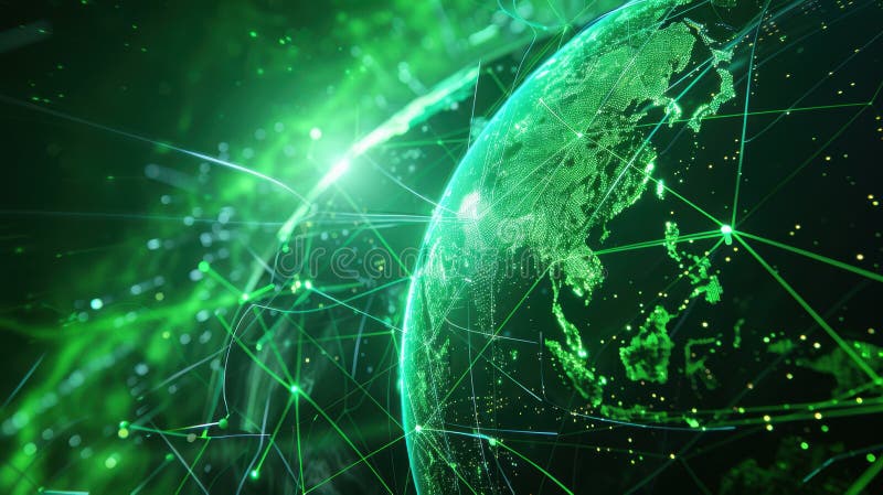 The Digital Globe Network.AI Generated Image Stock Photo - Image of ...