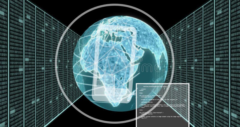 Digital Globe With Network Connections And Data Processing Image Over