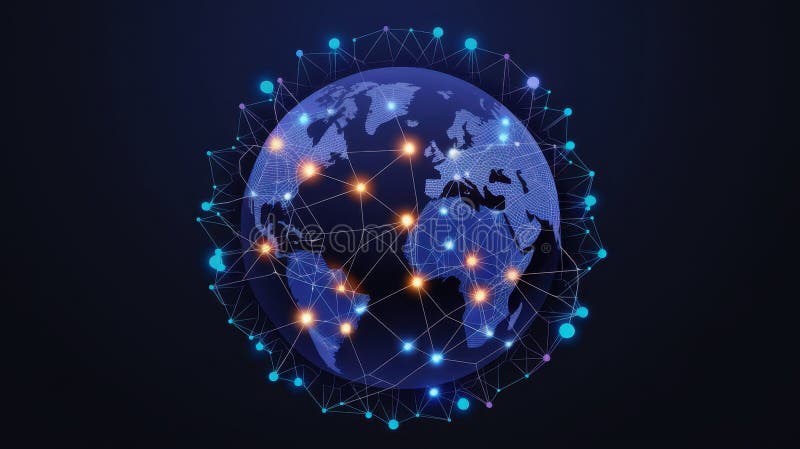Digital Globe with Network Connections Stock Photo - Image of christmas ...