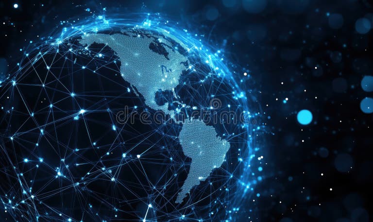 Digital Globe with Network Connections Representing Global ...