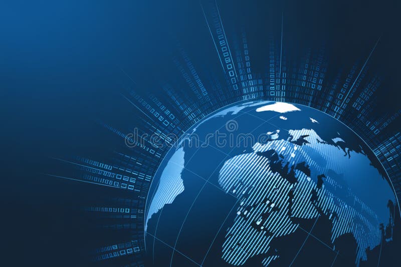 Globe Overlaid with Binary Codes, Emphasizing a Tech Driven World Stock ...