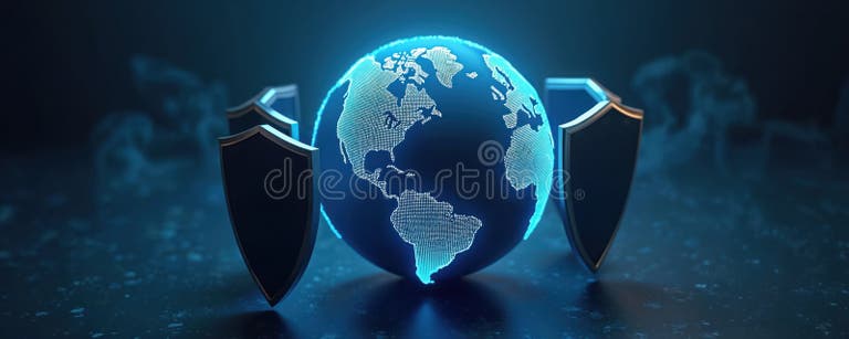 Digital Globe Protected Shields, Cyber Security, Global Protection ...