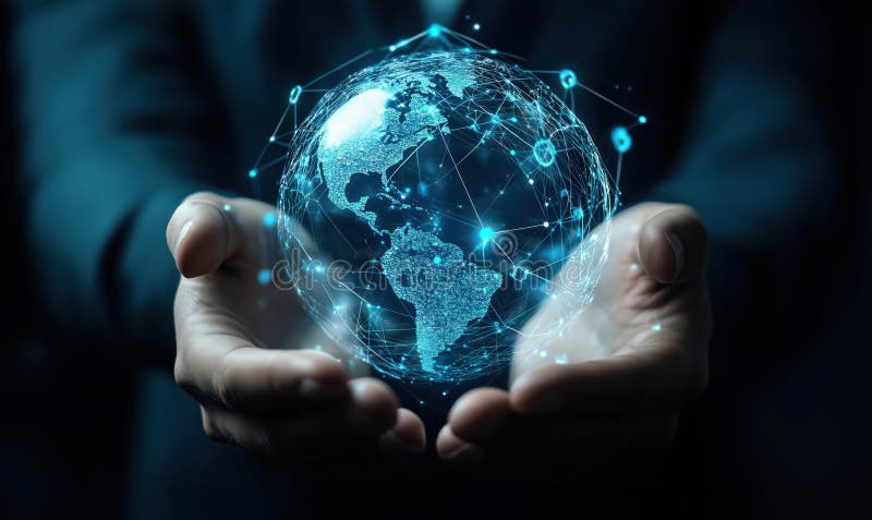 Digital Globe Representation Showcasing Global Connectivity Technology ...