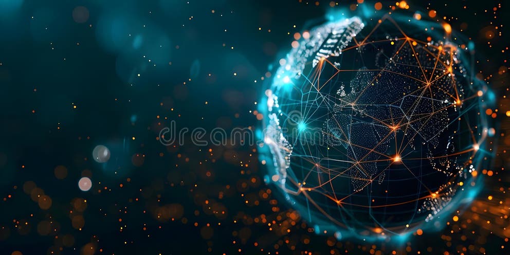 A Digital Globe Representing Global Network Connectivity Highspeed Data ...