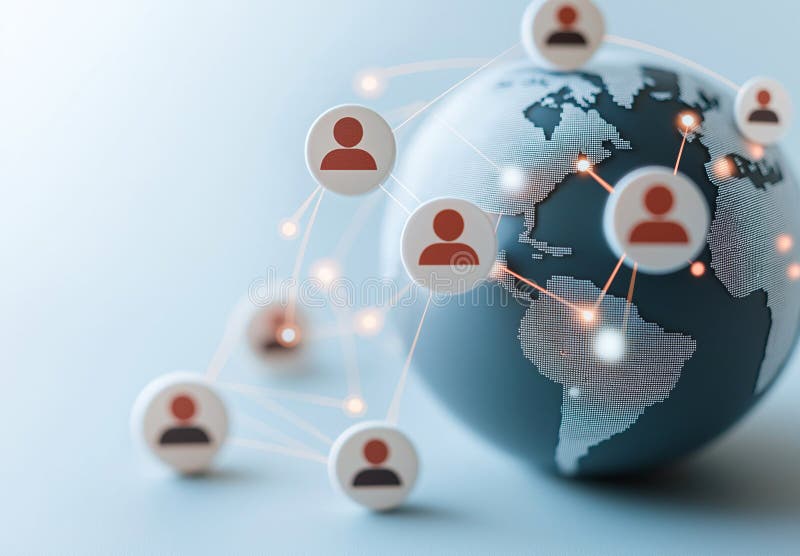 Digital Globe Representing Social Networks and Connections among People ...