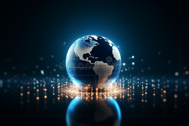 Digital Globe Shift Futuristic Abstract Earth Symbolizes Transformation ...