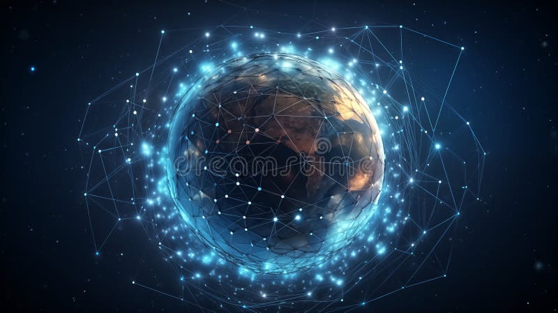 Digital Globe - Abstract Illustration of a Data Technology. Netw Stock ...