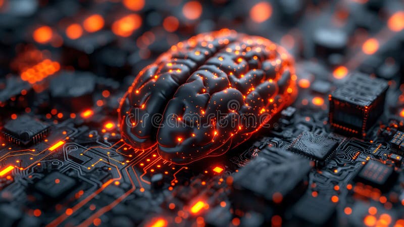Digital Glowing Brain Circuitry. Artificial Intelligence and Neural ... Digital Glowing Brain Circuitry. Artificial Intelligence and Neural ...