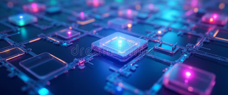Digital Glowing Circuit Board Close-up Stock Photo - Image of generated ...