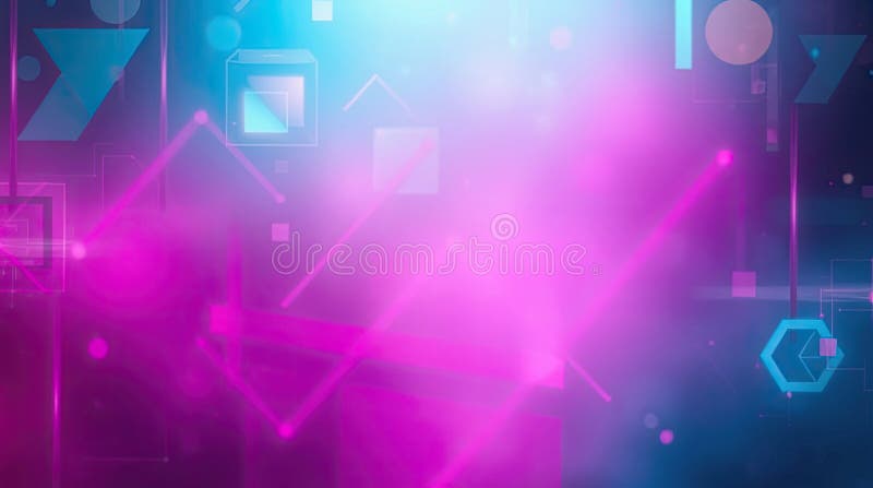 Digital Glowing Colorful Tech Background. Vibrant Dynamic Light Effects ...