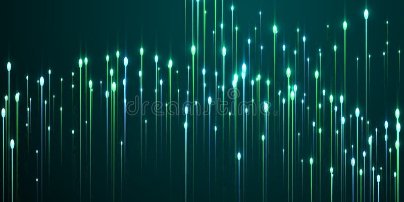 Digital Glowing Line Rays Data Flows Vector. Stock Vector ...