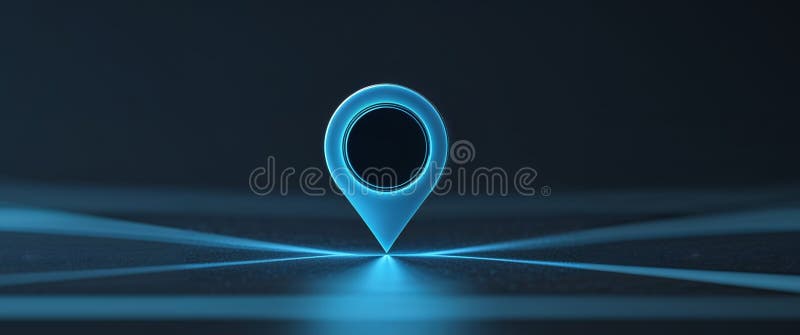 Digital Glowing Location Pin Representing Modern Technology and ...