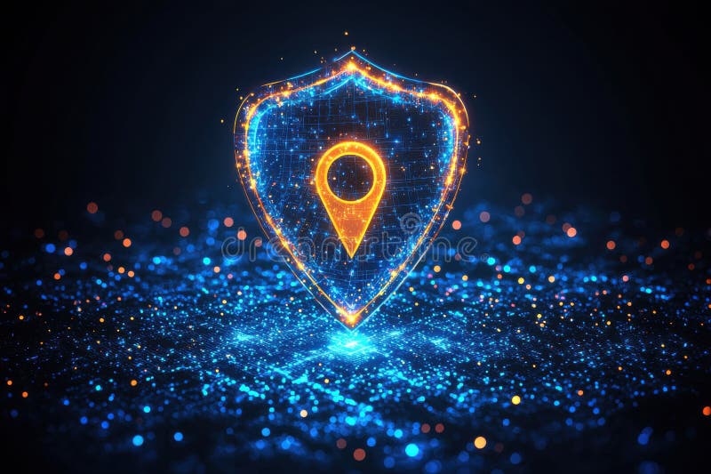 Digital Glowing Location Pin Representing Modern Technology and ...