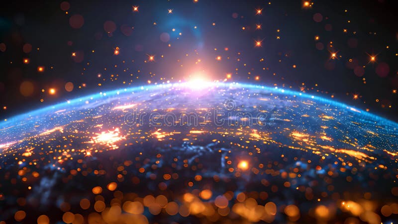 Digital Glowing World Globe Close-up Background Stock Video - Video of ...