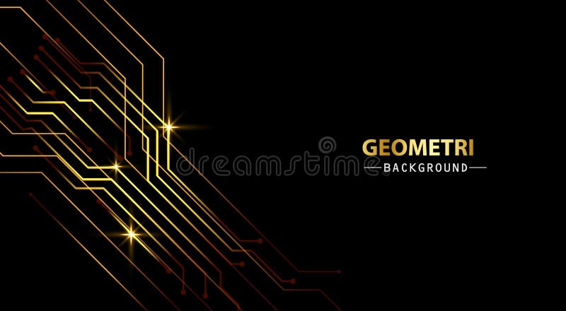 Digital Gold Circuit Lines Technology Background Design Stock Vector ...