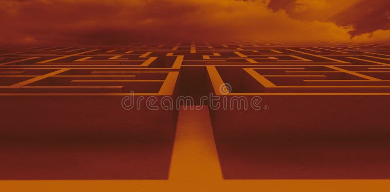 Digital of golden maze stock photo. Image of brainstorming - 255407262