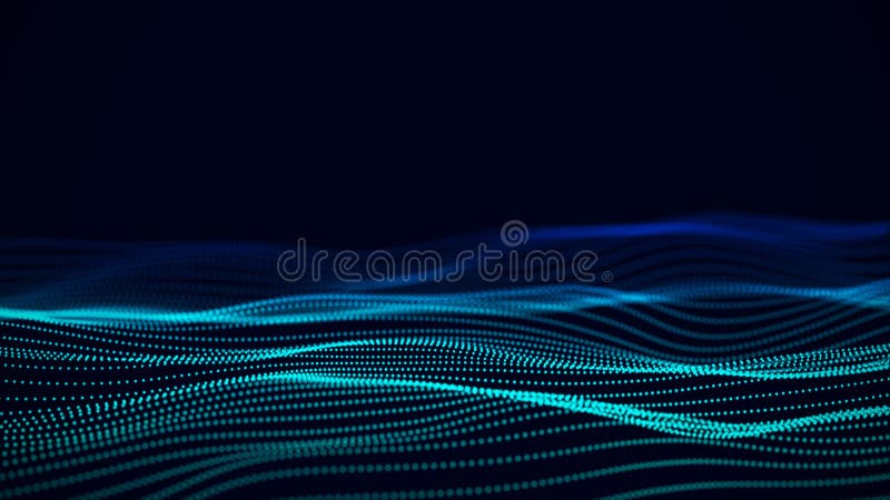 Digital Gradient Wave with Many Dots. the Futuristic Abstract Long ...