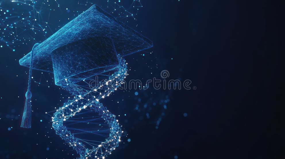 Digital Graduation Cap, DNA, Abstract, Education Future Stock ...