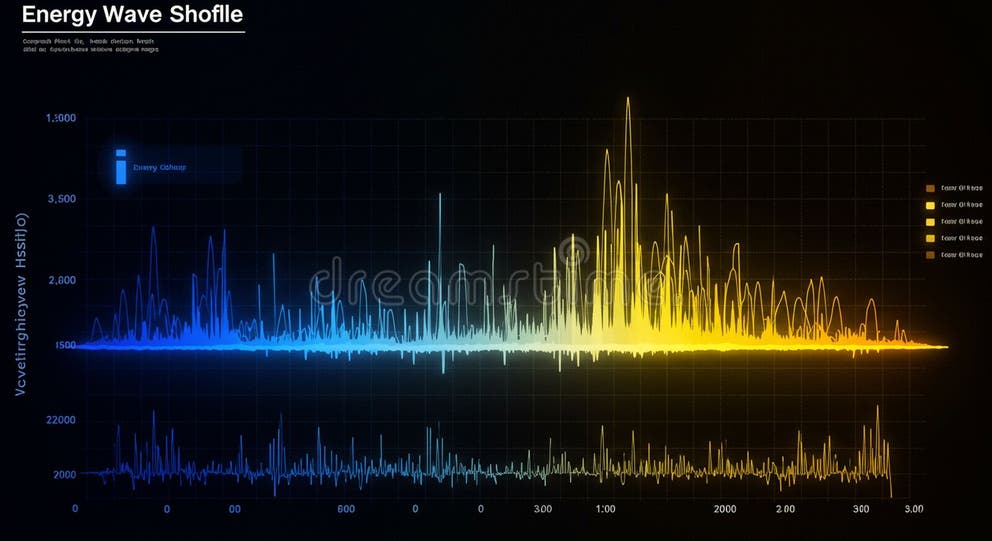 A Digital Graph Displaying Energy Waves with Frequencies Represented on ...