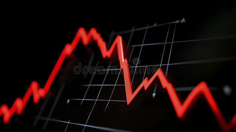 Digital Graph Showing Market Decline and Financial Loss Stock Image ...