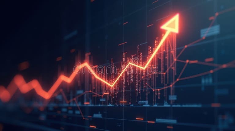 Digital Graph Showing Strong Upward Trend and Growth Abstract Image ...