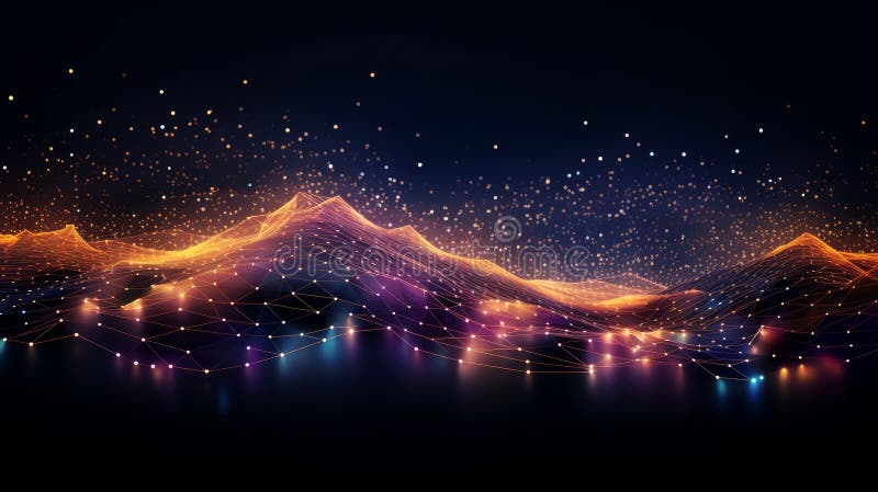 Digital Graphic Abstract Background for Technological Processes, Neural ...