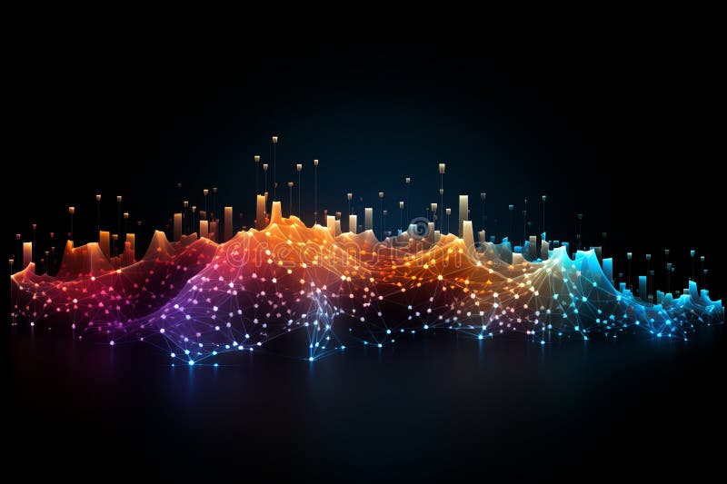 Digital Graphic Abstract Background for Technological Processes, Neural Networks, Digital Data ...