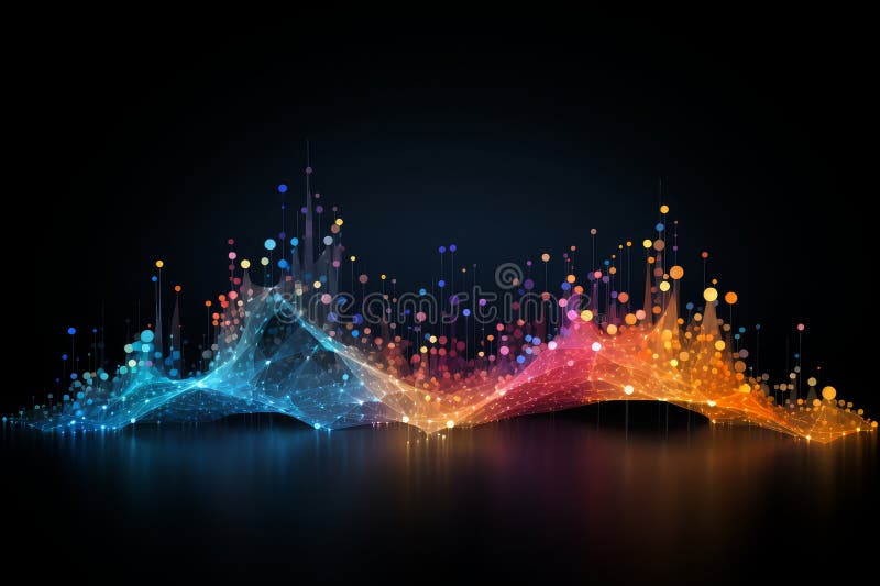 Digital Graphic Abstract Background for Technological Processes, Neural Networks, Digital Data ...