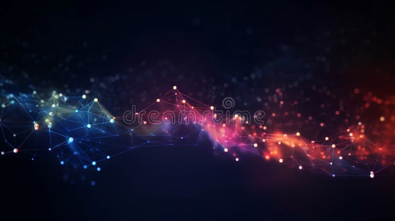 Digital Graphic Abstract Background for Technological Processes, Neural Networks, Digital Data ...