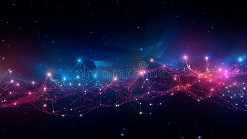 Digital Graphic Abstract Background for Technological Processes, Neural Networks, Digital Data ...
