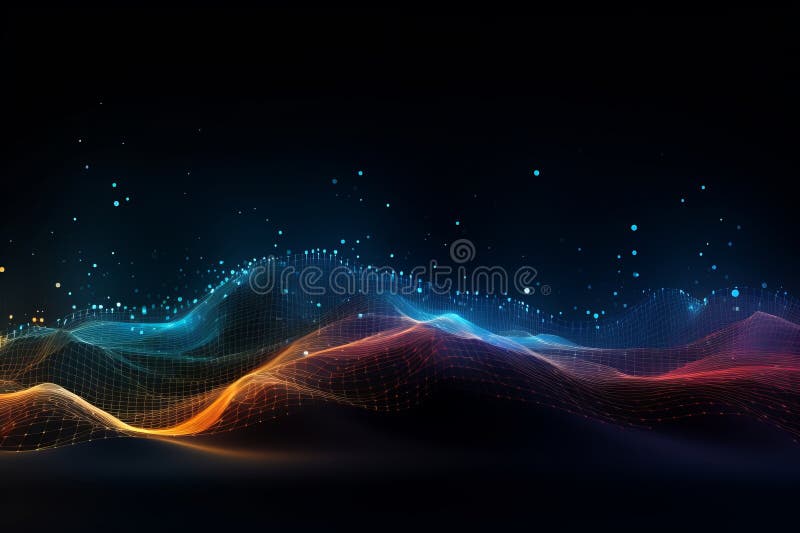 Digital Graphic Abstract Background for Technological Processes, Neural Networks, Digital Data ...