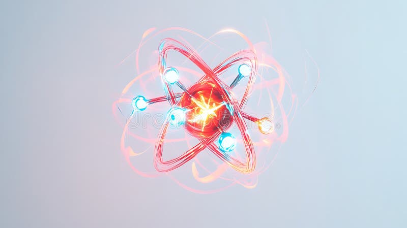 Digital Graphic of Atom with Orbiting Fundamental Components Stock ...