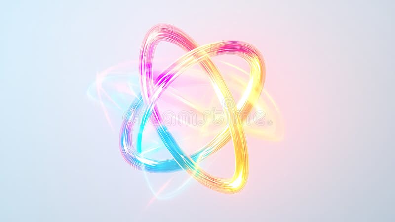 Digital Graphic of Atom with Orbiting Subatomic Bodies with White ...