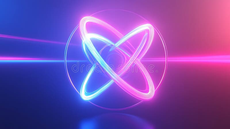 Digital Graphic of Atom with Orbiting Subatomic Elements with Colourful ...