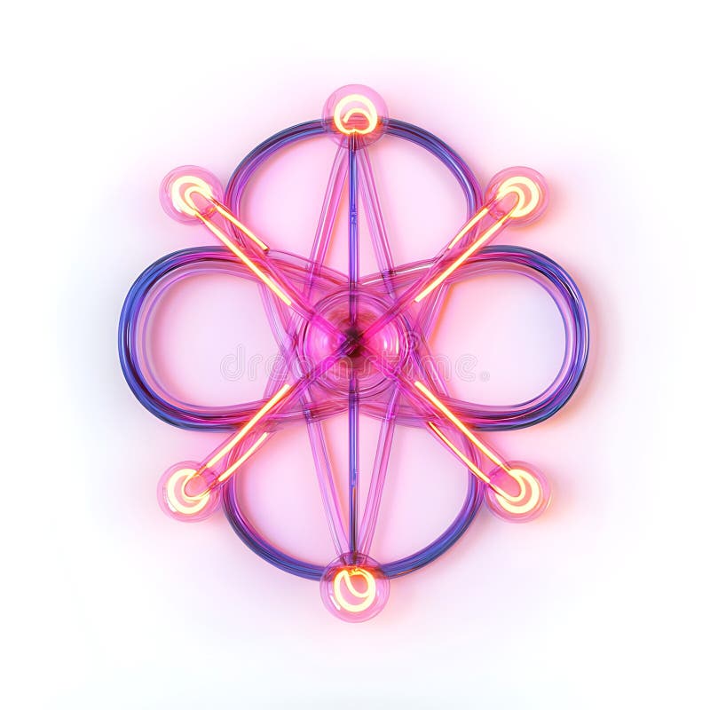 Digital Graphic of Atom with Orbiting Subatomic Particles and Waves ...