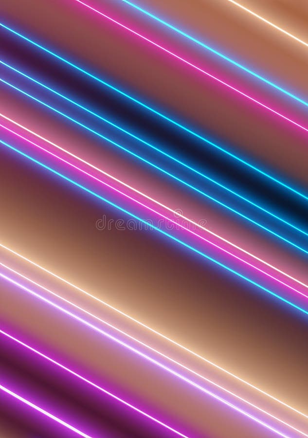 Digital Graphic Background of Velocity Lines or Neon Light in Beige ...