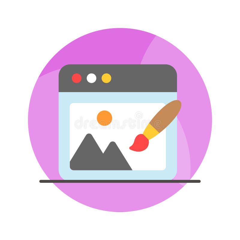 Digital Graphic Designing Vector in Modern Flat Style, Premium Icon ...