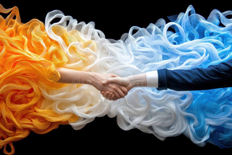 Digital Graphic of a Handshake with Abstract Background Stock ...
