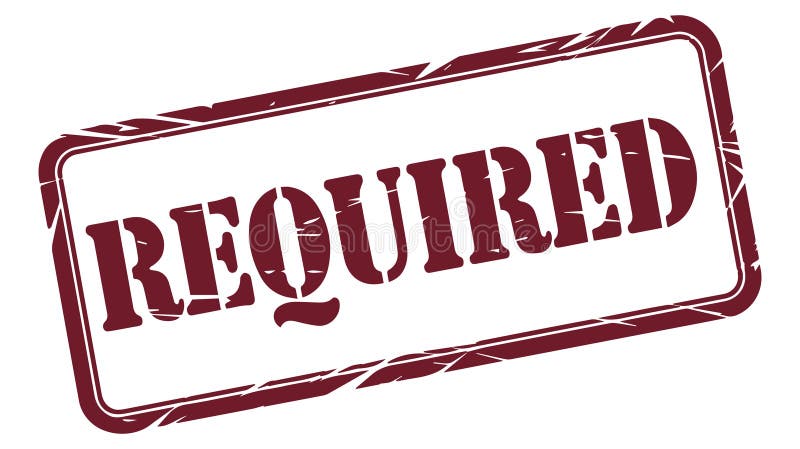 Digital Graphic of a Rectangular Stamp Design with the Word "required ...