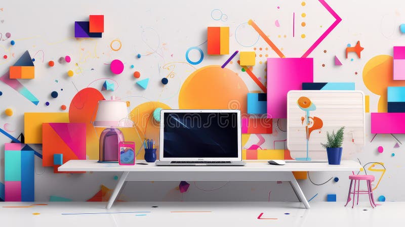 Digital Graphic Studio Background Stock Illustration - Illustration of ...