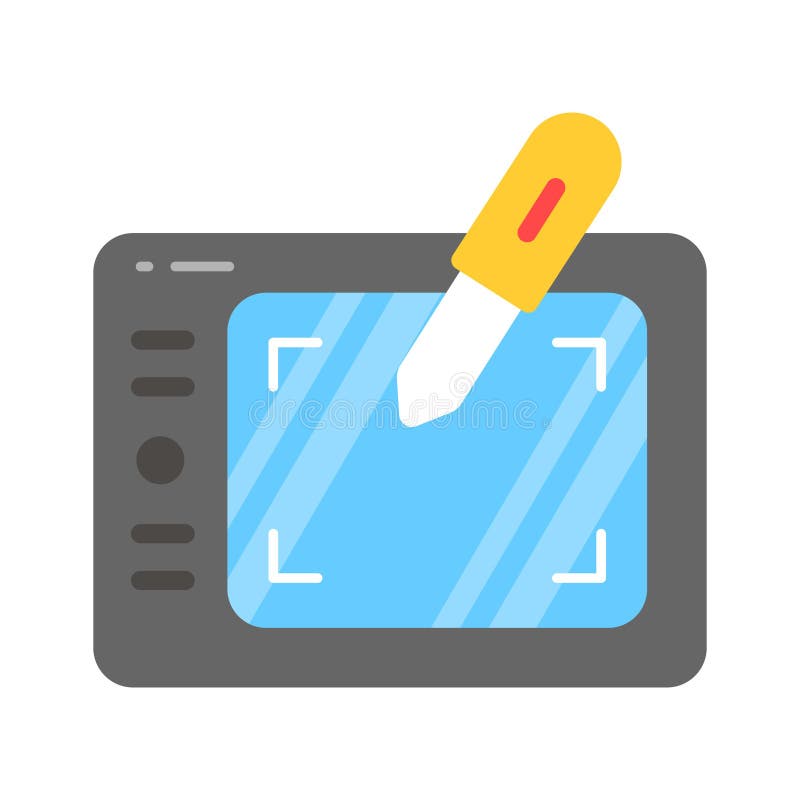 Digital Graphic Tablet Vector Design in Flat Style, Drawing Tablet Icon Stock Vector ...