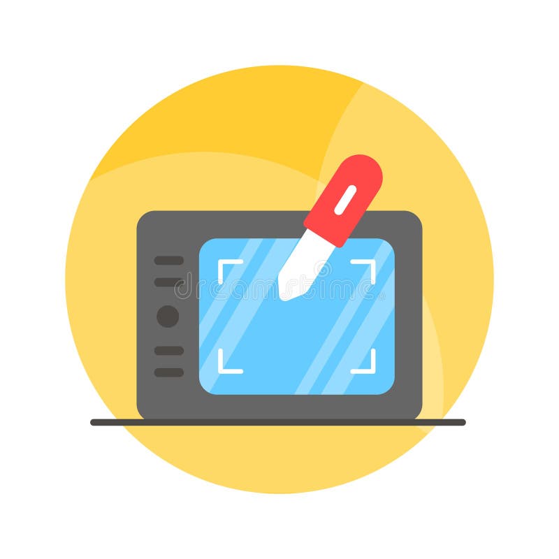 Digital Graphic Tablet Vector Design in Flat Style, Drawing Tablet Icon ...