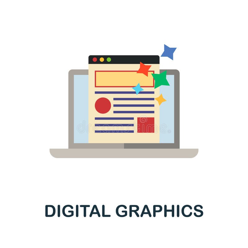 Digital Graphics Flat Icon. Colored Sign from Design Thinking ...