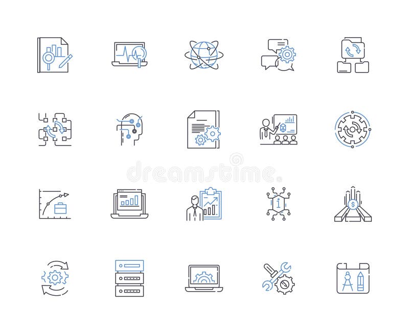 Digital Graphics Line Icons Collection. Vector, Pixel, Resolution ...